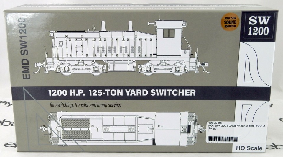 HO Scale EMD SW1200 Locomotive w/DCC & Sound - Great Northern #30 ...