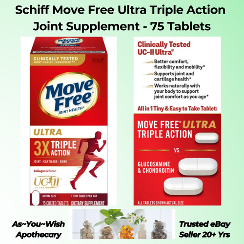 75 Tablets Move Free Ultra Triple Action Joint Health Exp:1/27 Type II ...