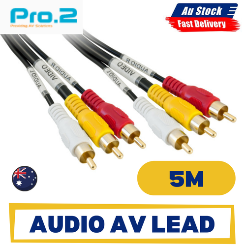 LEAD LENGTH 5M COMPOSITE VIDEO & STEREO AUDIO AV LEAD PRO2 | eBay Australia