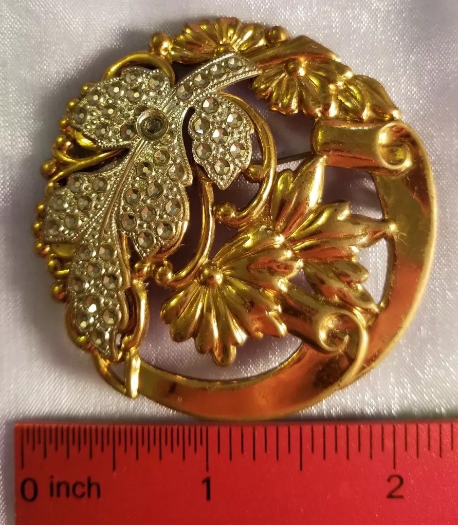 Victorian Vintage Repousse Flower Art Nouveau Art Dec… - Gem