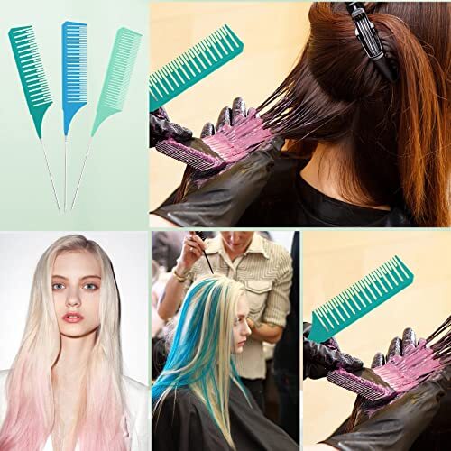 3 Sizes Highlighting Comb Set With Pastel Alligator Clips Weaving ...