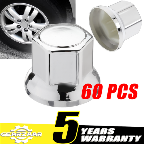 60 Pcs X 32 Mm Wheel Nut Cover Chrome For Caps Mercedes Man Daf Scania ...