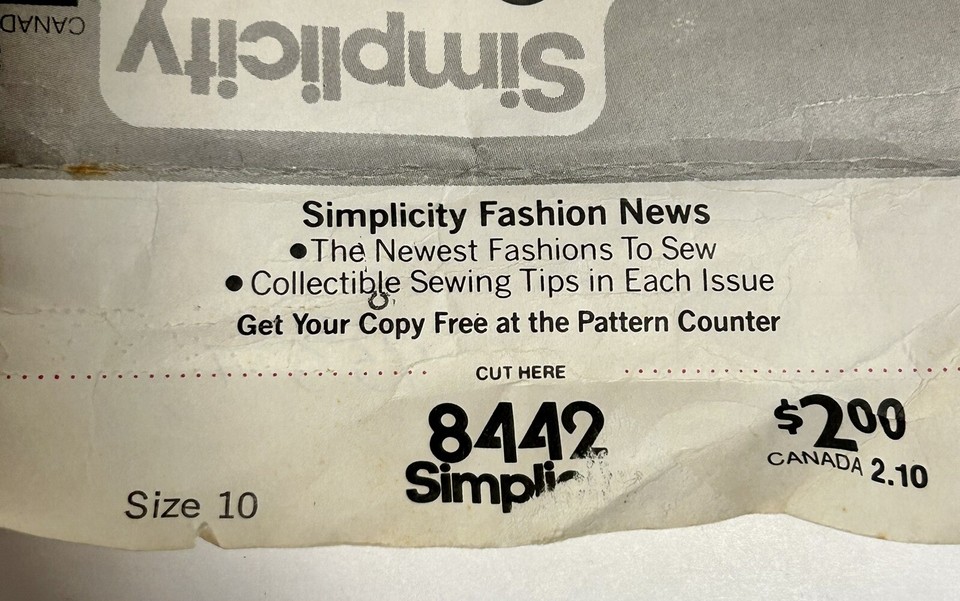 Simplicity Sewing Pattern 8442 Yoked Ruffled Blouse Skirt Misses 10 ...