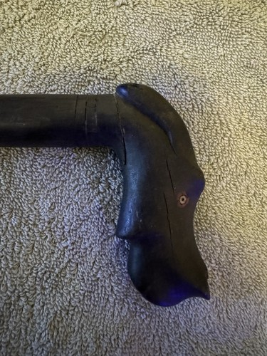 Dog Cane K9 Head Handle Walking Stick Old Vintage Hand Carved Wood Stick Gift | eBay