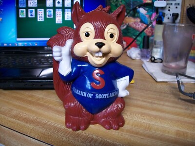 Bank of Scotland Piggy Bank Plastic Squirrel Vintage money coin Cash ...