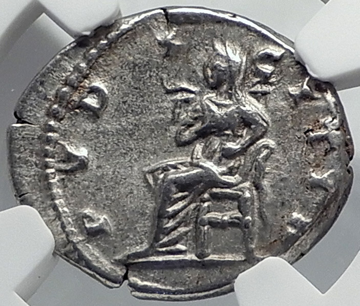 JULIA DOMNA Authentic Ancient 196AD Silver Roman Coin PUDICITIA NGC ...