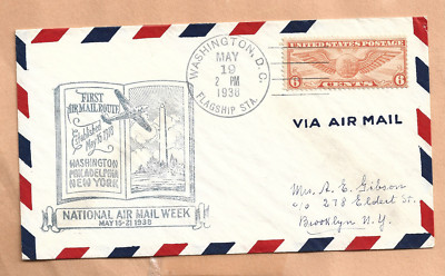 C19 FIRST FLIGHT WASHINGTON DC MAY 19,1938 NATIONAL AIR MAIL WEEK | eBay