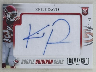 Knile Davis 2013 Panini Prominence Gridiron Gems Signatures Auto RC ...