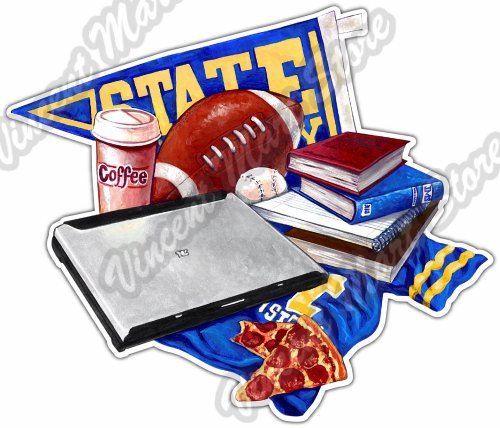 Collegiate Collage College School Student Car Bumper Vinyl Sticker ...