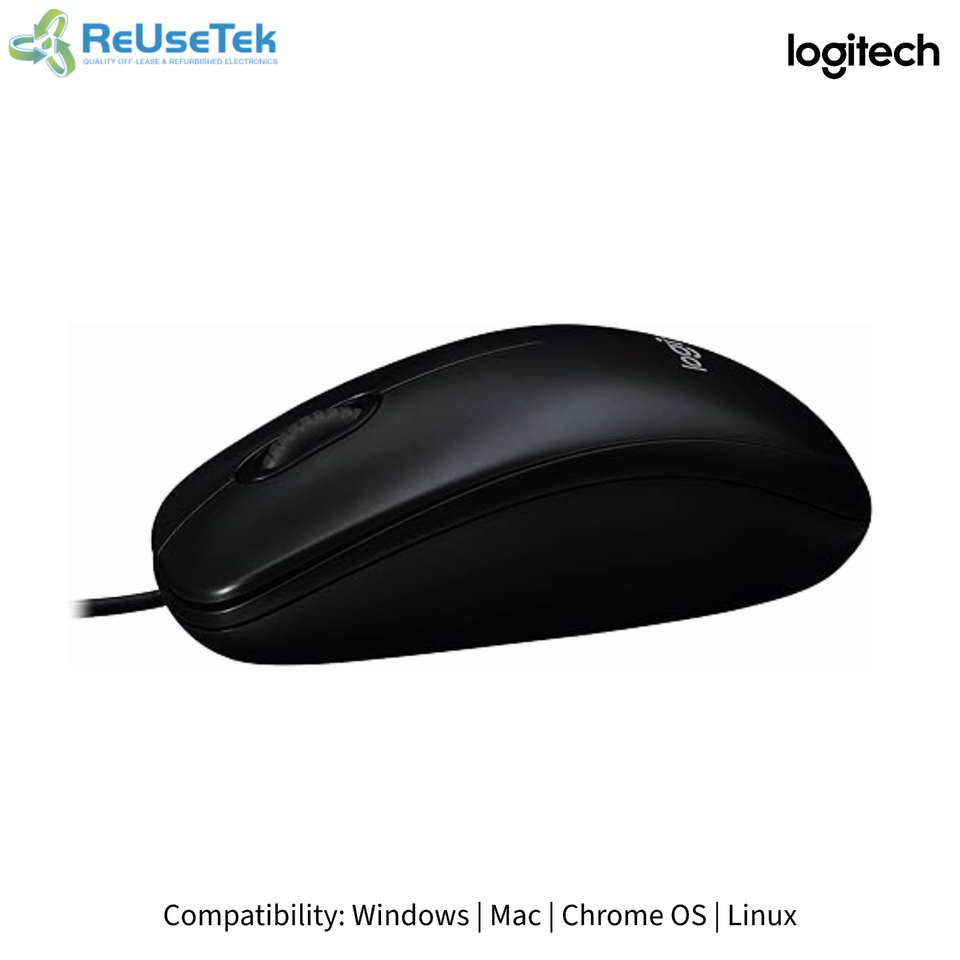 Logitech Mouse Wired M90 Black USB Windows Mac Chrome OS Cursor Optical ...
