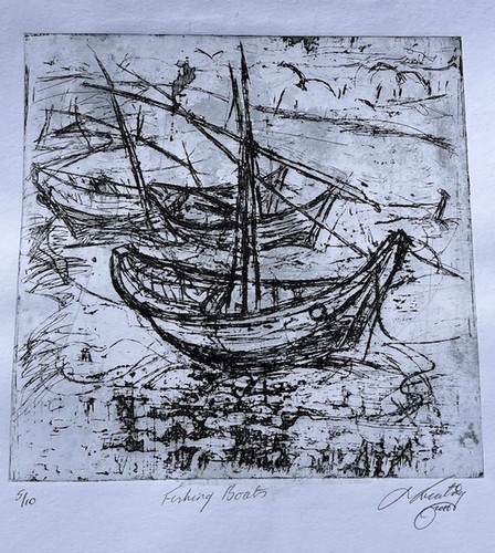 LYNN KEATING AUSTRALIAN ETCHING "FISHING BOATS" 2016 LTD ED | eBay ...