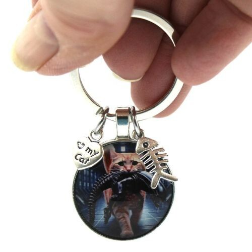 Jones the Cat with Alien in his Mouth KEYRING Nostromo Jonesy Xenomorph ...