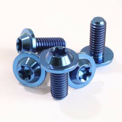 M6 x 15 mm Bolts Titanium Blue M6 Flange Head T30 Torx bolt M6x15mm ...