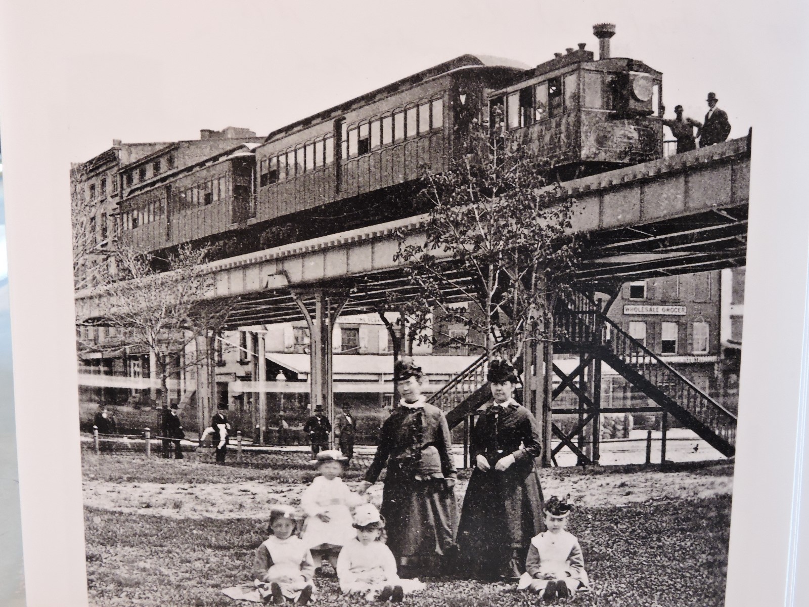 1875 Battery Park Train Locomotive Elevated Railway RR NYC New York ...