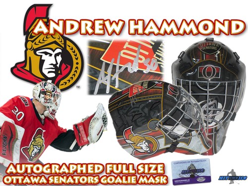 ANDREW HAMMOND Signed OTTAWA SENATORS Full Size GOALIE MASK w/COA | eBay