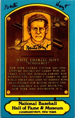 WAITE HOYT New York Yankees AUTO Dexter Press *BLUE* HOF Postcard JSA ...