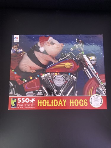 Ceaco Holiday Hogs Harley 550 Piece Jigsaw Puzzle And Puzzle Poster 24 ...