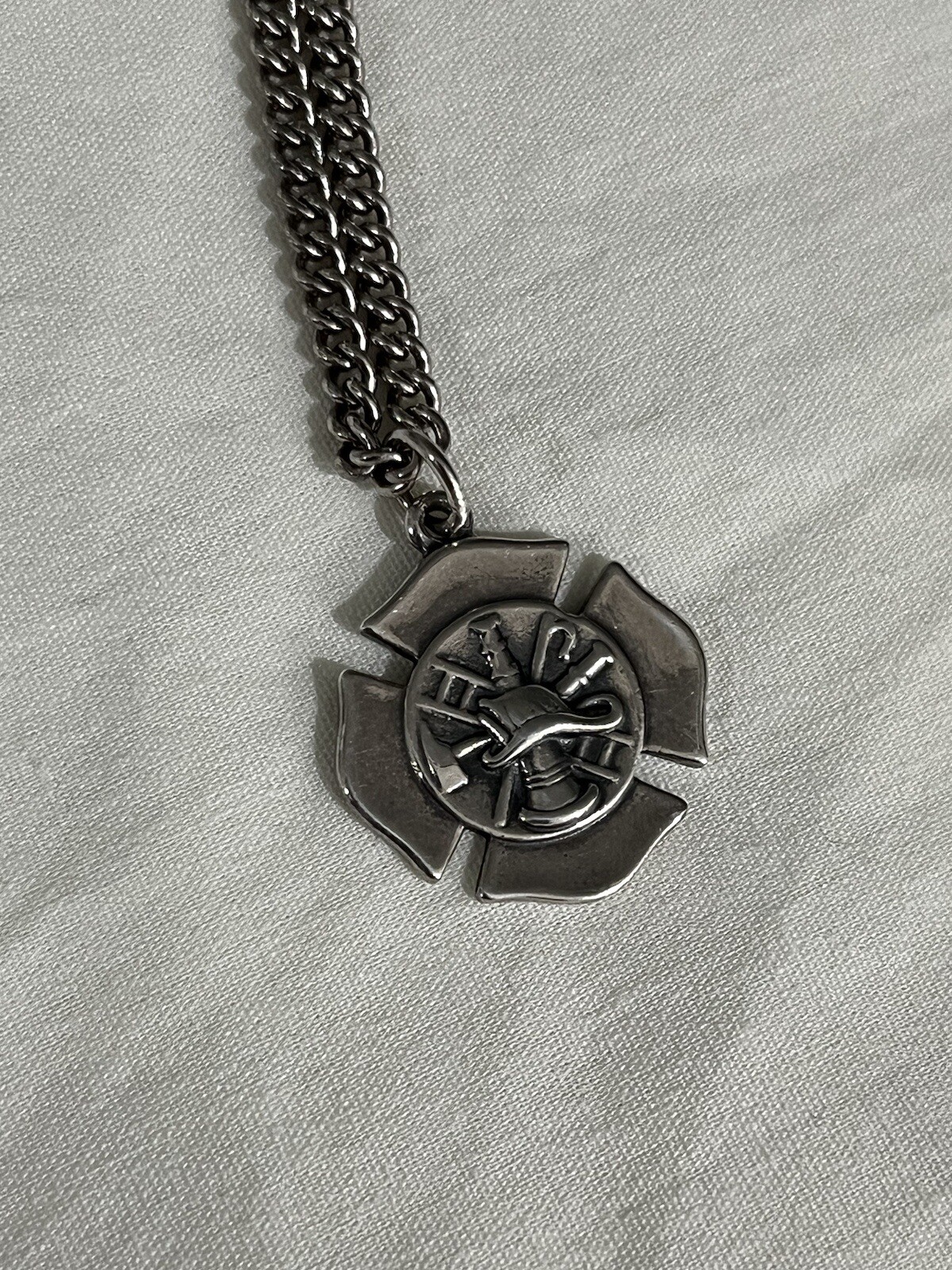 20”James Avery Firefighter Shield Maltese With Chain. - Gem