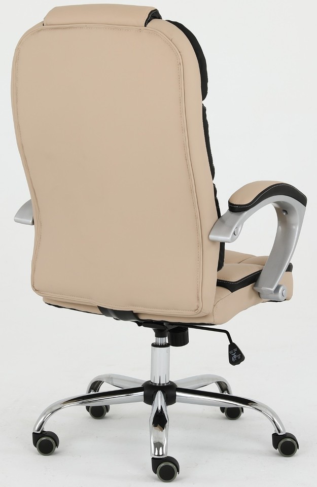Beige Executive Office Chair Swivel Plush Computer Desk Chair | eBay UK