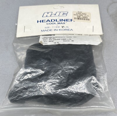 CC@3.1 NOS HJC Cool Max Helmet Headliner Large Extra Large Motorcycle ...