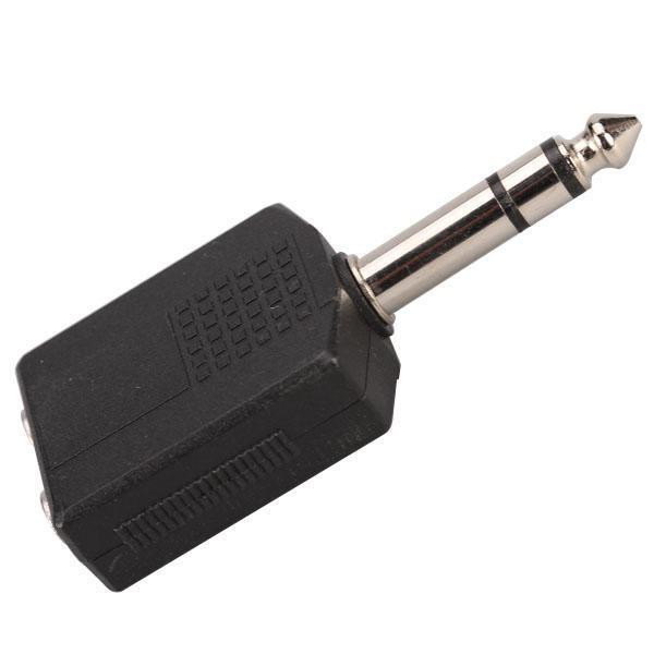 Black and .35mm Plug Male To 2 x 6.35mm Audio Adapter | eBay Australia