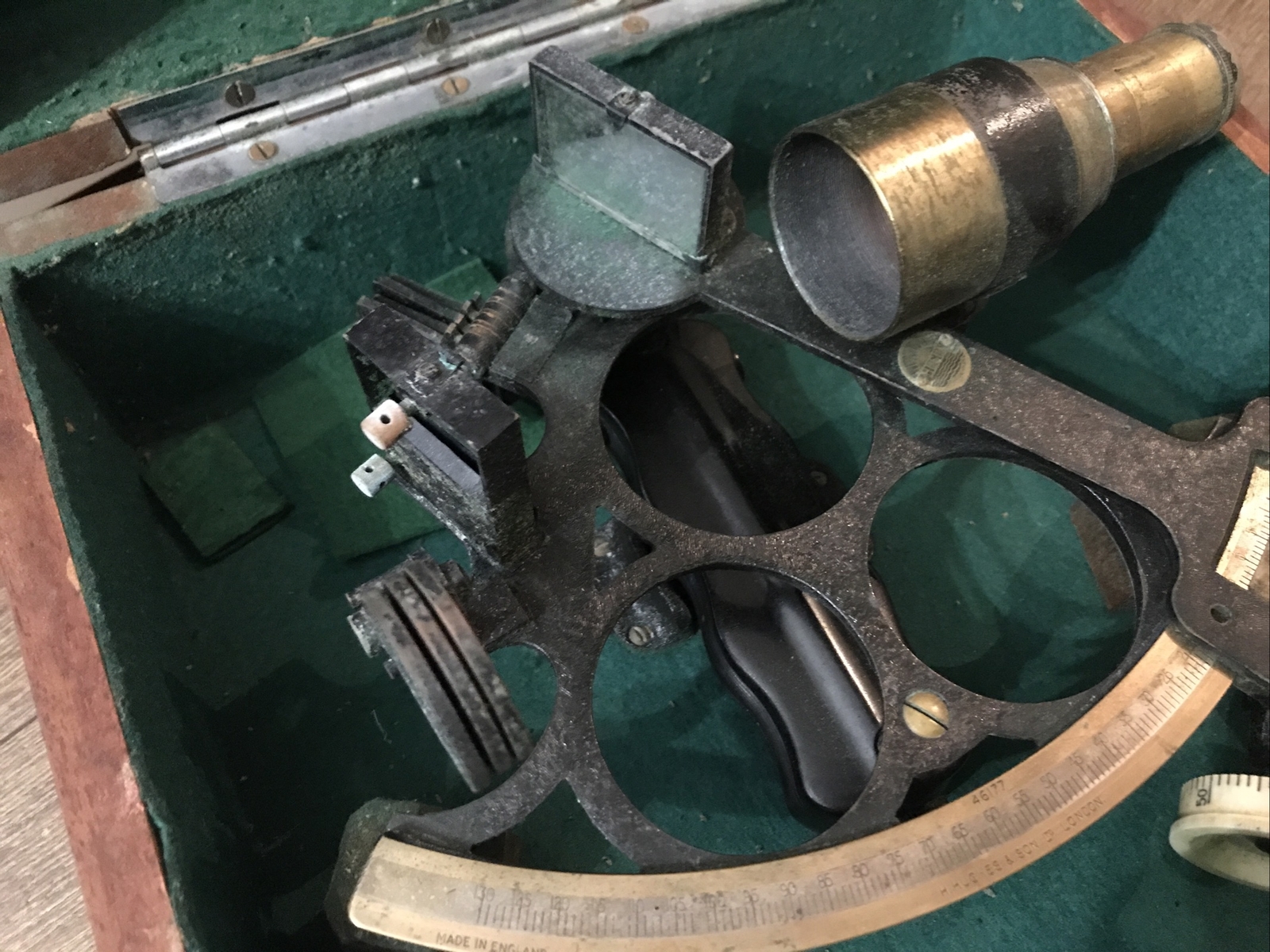 Antique Sextant H Hughes London Maritime Sailing Ship Boat Nautical ...