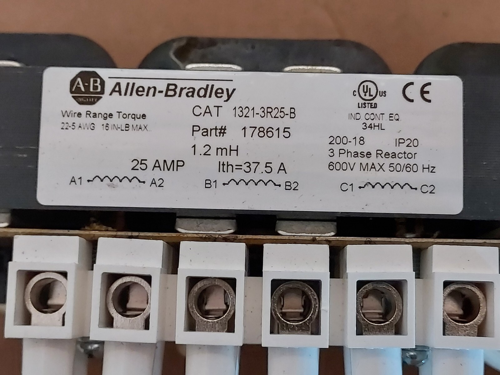 Allen-Bradley 1321-3R25-B Ser. A, 25A Line Reactor New Sealed Box ...