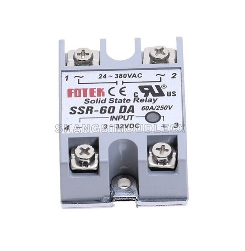24V-380V 60A 250V SSR-60 DA Solid State Relay Module 3-32V DC To AC NEW ...