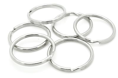 Lot of 25 Key Rings 32mm 1-1/4" Split Ring Nickel Plated Metal Keychain ...
