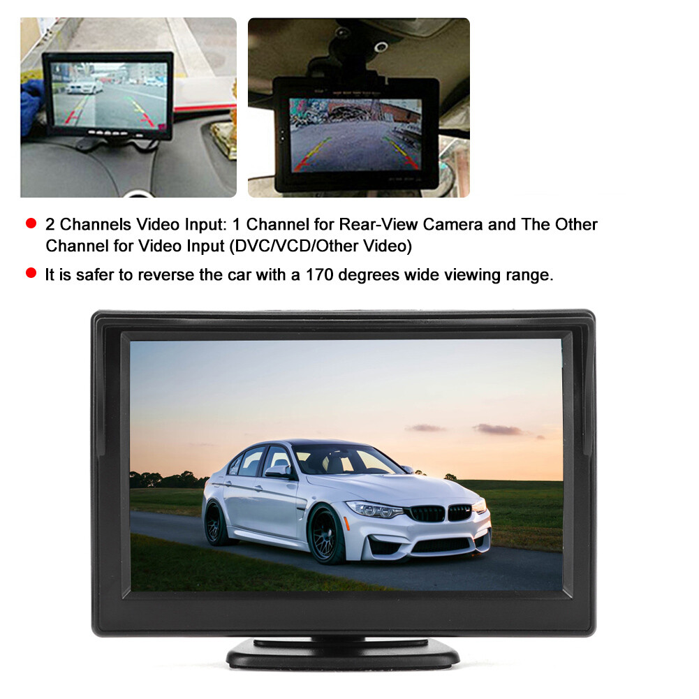 5 In Car HD TFT LCD Monitor 2CH AV Input Video Player For Reverse | eBay