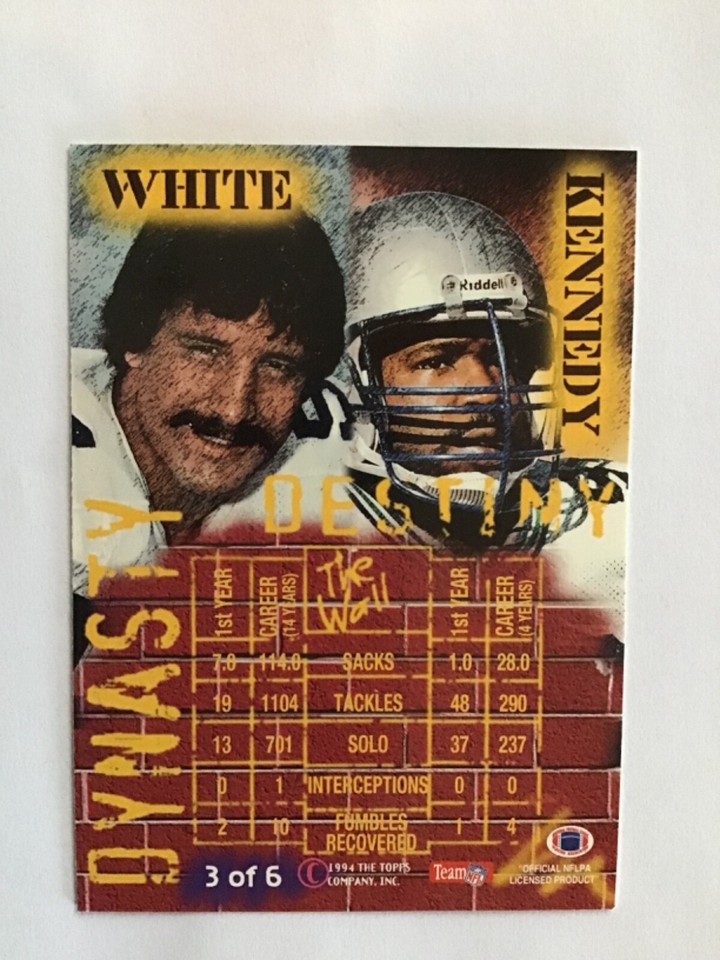 1994 Topps Stadium #3 Dynasty Destiny Randy White Cortez Kennedy Dallas ...