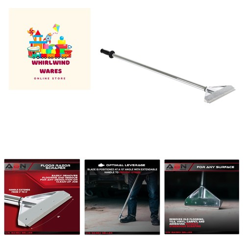 Floor Razor Scraper, 8in – Heavy-Duty Adjustable Handle – Demolition ...