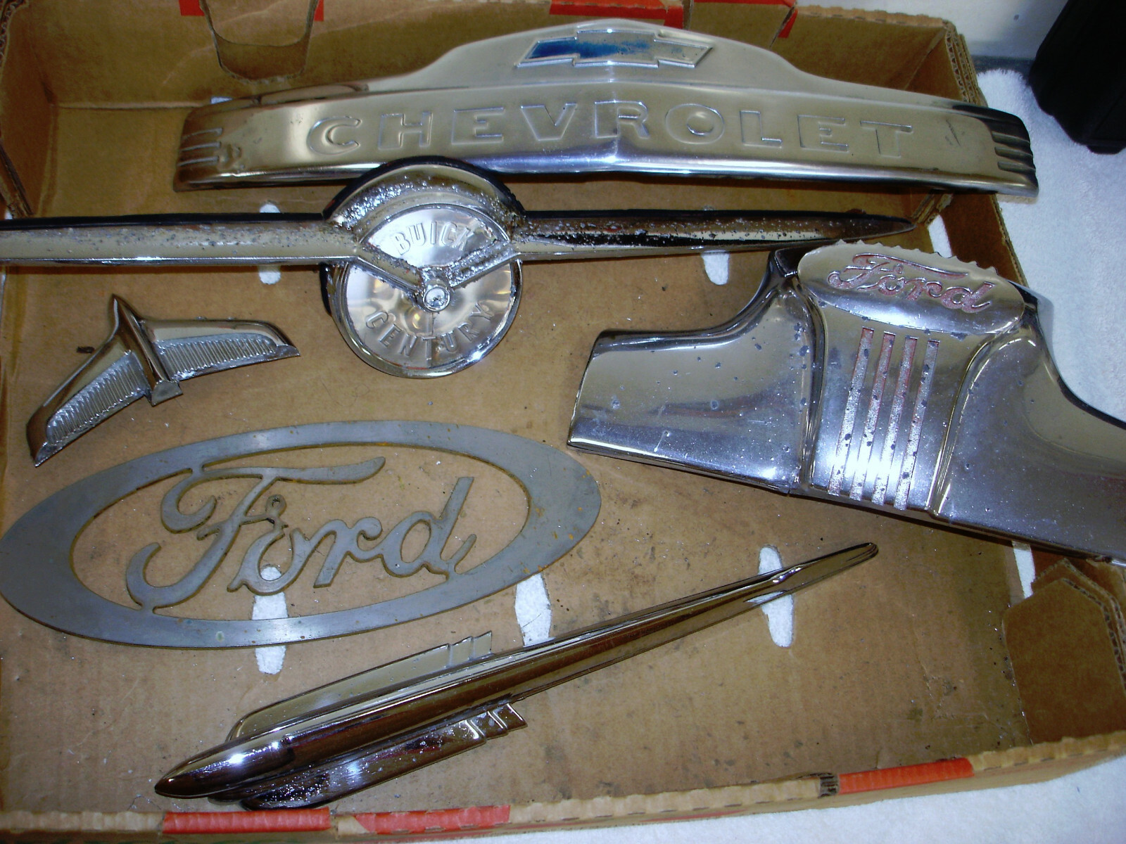 Vintage Chevy GMC Ford Buick Rat Rod Hood Trim 6 Pieces | Genuine OEM