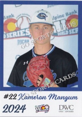 2024 Crowder College Roughriders JUCO Kameron Mangum Baseball Licensed ...