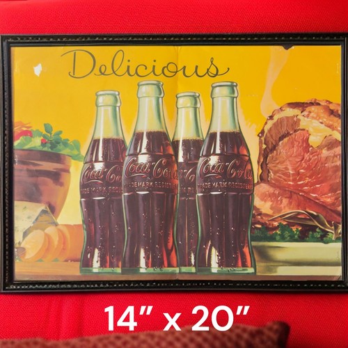 Vintage 1956 Rare Coca Cola Store Sign Original Coke Lithograph 14” x ...