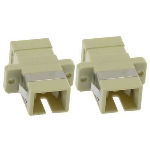 2x SC to SC Simplex Multimode Flange Fiber Optic Coupler Adapter ...