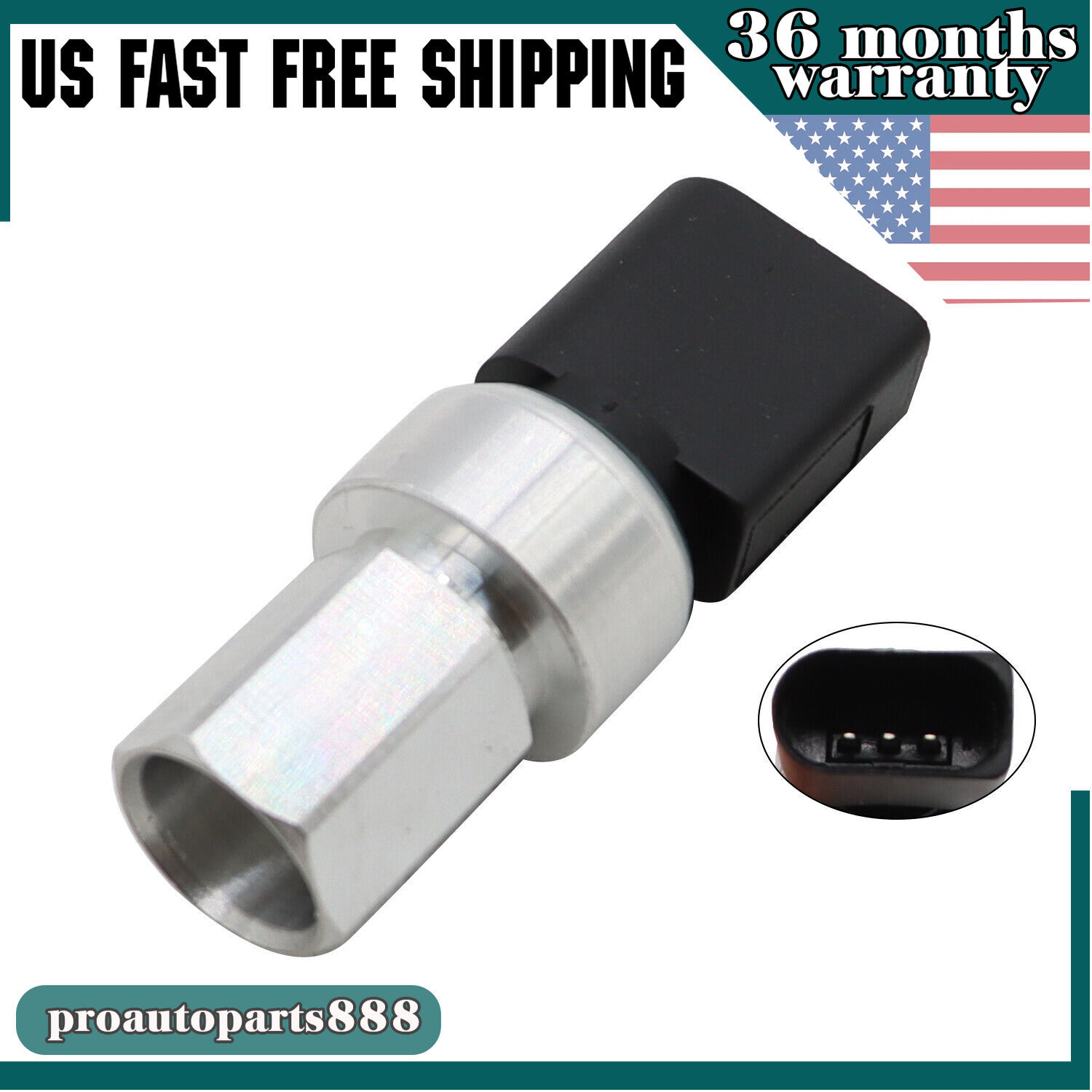 Air Conditioning A/C High Pressure Sensor Switch 1K0959126A For VW Audi ...