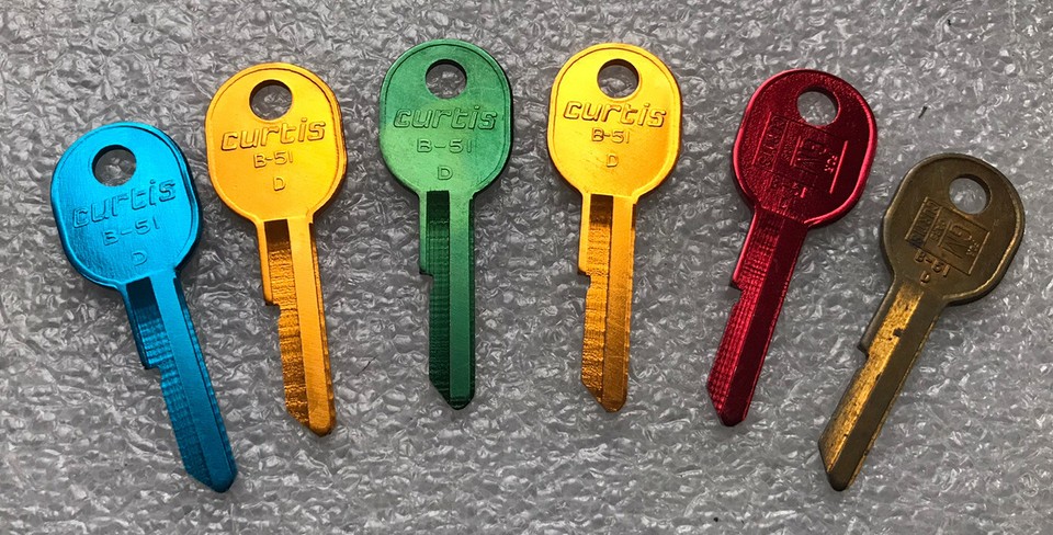 B51-D Anodized Aluminum Curtis Key Blanks USA 6-pcs bin[X2 | eBay