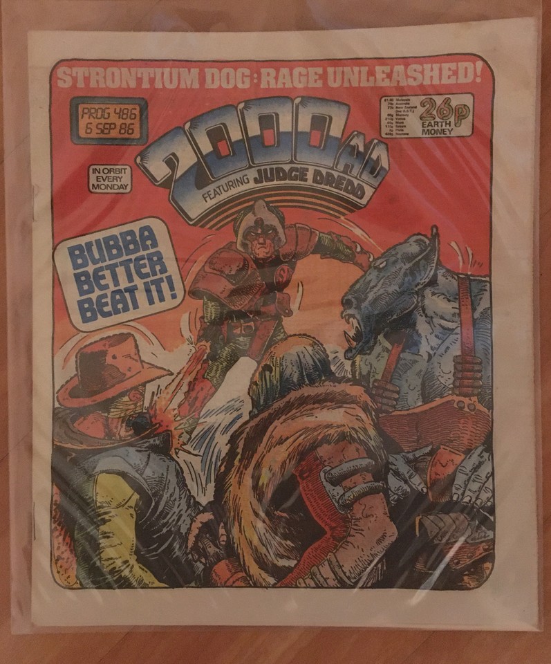 2000 AD comic prog issues 484 485 486 487 Judge Dredd Nemesis Strontium ...