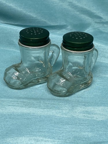 Vintage 1950s Clear Glass Santas Boots Salt & Pepper Shaker Set | eBay