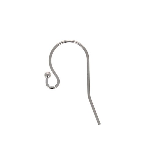 1 pair, 14kt White Gold Ear Wires, Ball End Earring Wires,0.66mm wire,1 ...