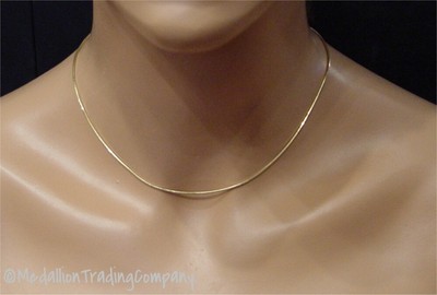 14k Solid Yellow Gold 1.5mm Octagonal Square 16 inch Snake Chain ...