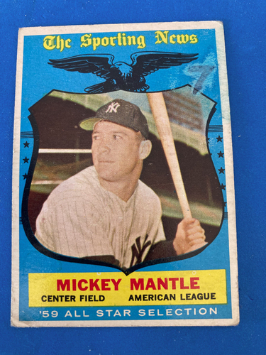MICKEY MANTLE 1959 Topps Baseball #564 All-Star Card - G/VG Yankees HOF ...