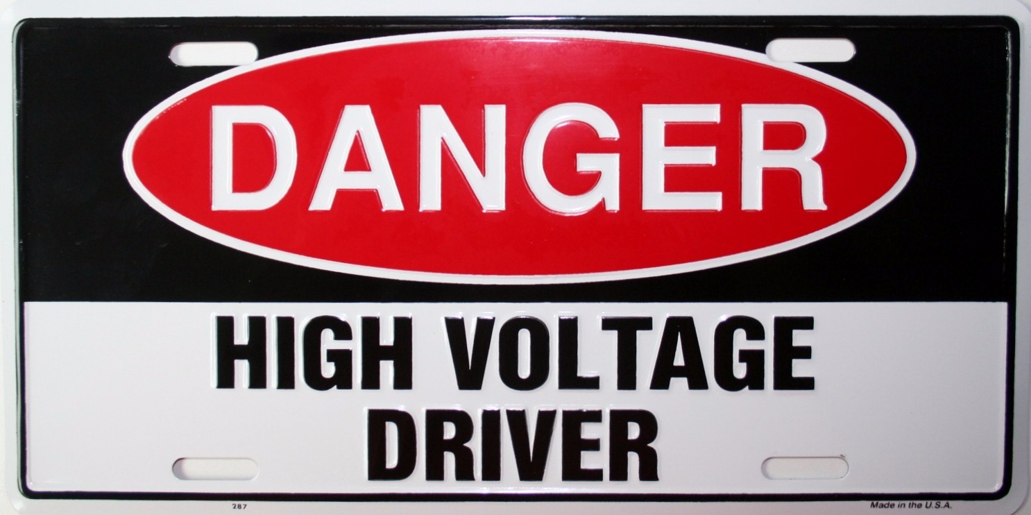 DANGER high voltage License plate tag id logo auto truck car | eBay
