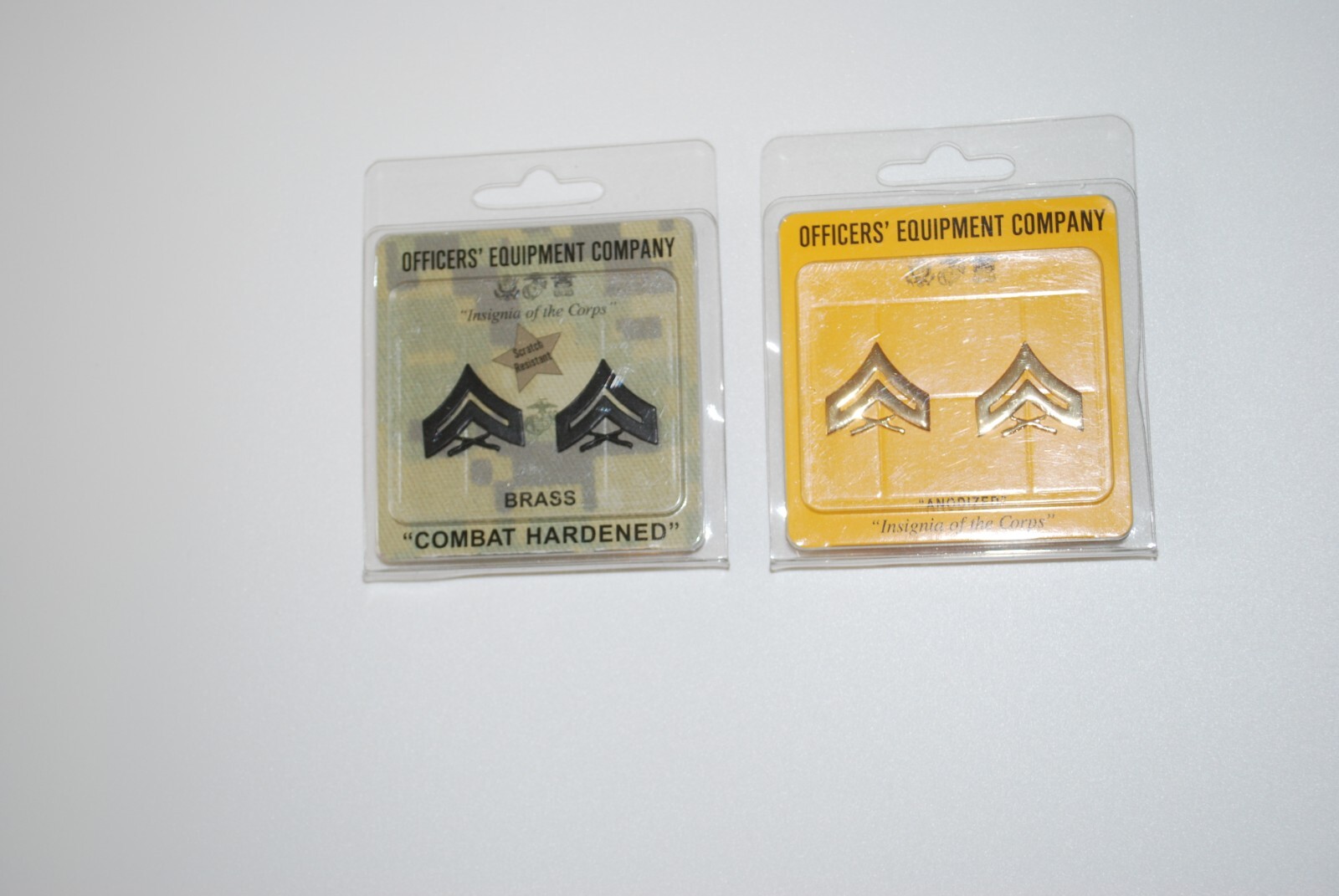 New Lot of 2 Officers' Equipment Company Corporal Pins USMC Subdued and ...