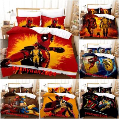 Deadpool & Wolverine Boys' Duvet Cover Bedding Set Single Double King ...