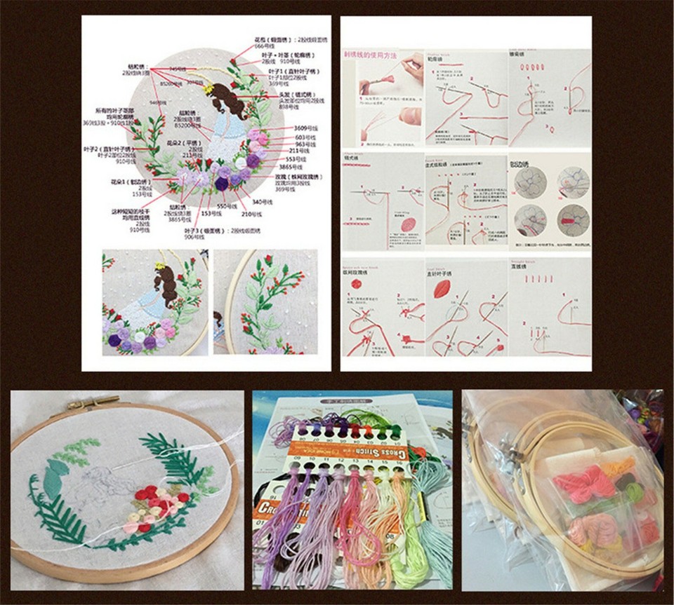 Sale Flowers Cross Stitch Kit Handmade Needlework Art Fun Wording DIY ...