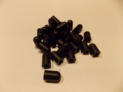 25 Black Rubber Vacuum Caps 1/4" OD Outside Diameter 9/16" IL Inside ...