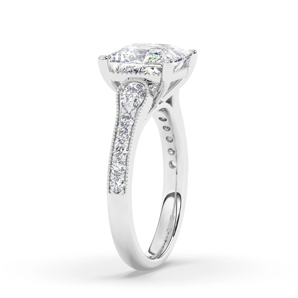 Princess Diamond Engagement Ring 14k White Gold Labgrown 3.55 Ct ...