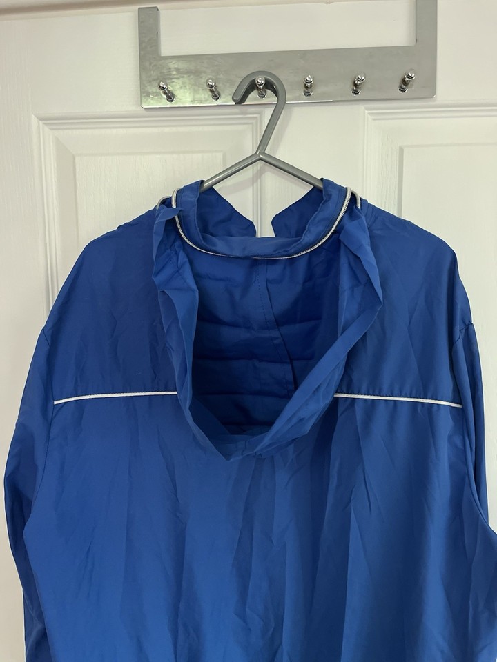 Atticus Blue White Track Jacket Size M Retro Windbreaker Zip Pockets ...